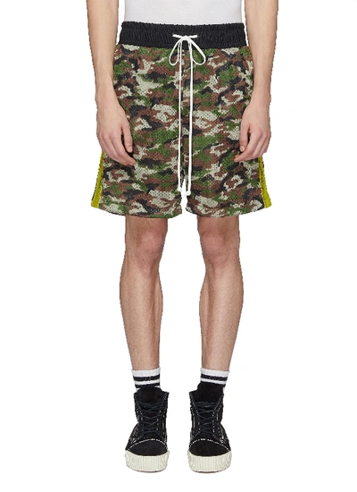 Daniel Patrick Logo Stripe Outseam Camouflage Print Mesh Gym Shorts ...