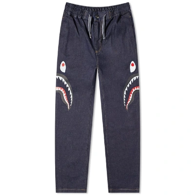 A Bathing Ape Side Shark Denim Pant In Blue | ModeSens