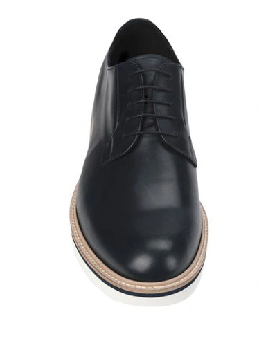 8 By Yoox Laced Shoes In Dark Blue | ModeSens