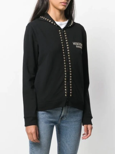 Moschino Studded Hoodie In Black | ModeSens