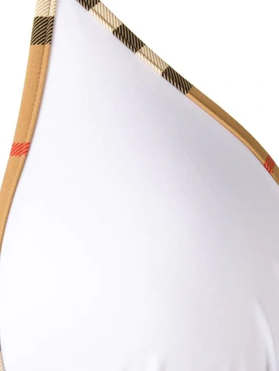 Burberry Vintage Check Trim Triangle Bikini In White | ModeSens