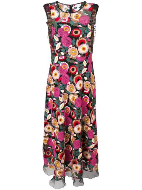 Red Valentino Floral Embroidered Dress In Pink Modesens