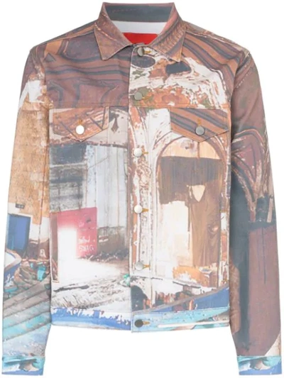 424 Eastown Theatre Printed Denim Trucker Jacket In Multi | ModeSens