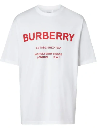 Burberry Horseferry Print Cotton T-shirt In White | ModeSens