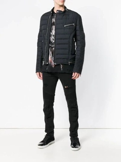 Balmain Quilted-shell Biker Jacket In Black | ModeSens