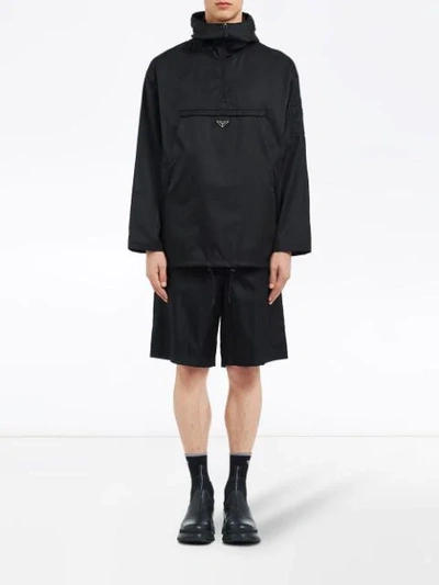Prada Nylon Gabardine Anorak Jacket In Black | ModeSens