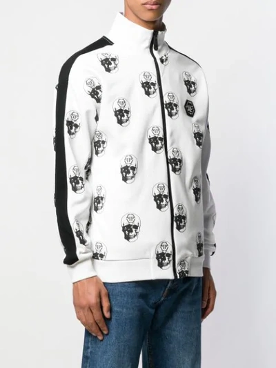 Philipp Plein Skull Logo Jacket In White | ModeSens