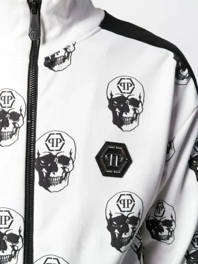 Philipp Plein Skull Logo Jacket In White | ModeSens
