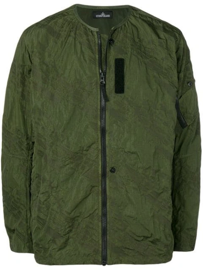 Stone Island Shadow Project Imprinted Bomber Jacket In Green | ModeSens