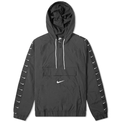 Nike Taped Swoosh Popover Jacket In Black | ModeSens