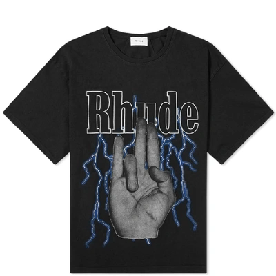 Rhude Logo-print Cotton-jersey Graphic T-shirt In Black | ModeSens