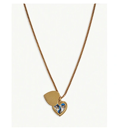 Balenciaga Heart Locket Necklace In Antique Gold ModeSens