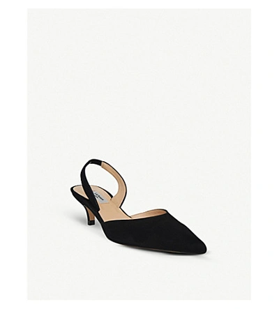 Lk Bennett Larissa Kitten Heel Suede Slingbacks In Bla-black | ModeSens