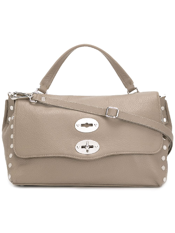 Zanellato Small Postina Leather Bag In Grey | ModeSens