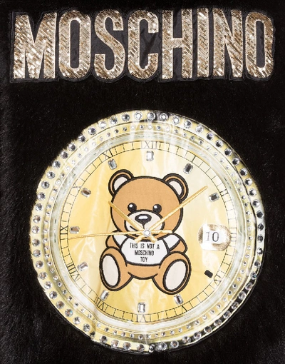 Moschino Teddy Bear Faux Fur In Black | ModeSens