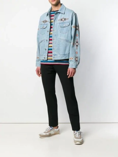 Isabel Marant Jango Embroidered Denim Jacket In Light Denim | ModeSens
