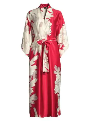 Natori Women's Opulent Floral Robe In Crimson | ModeSens
