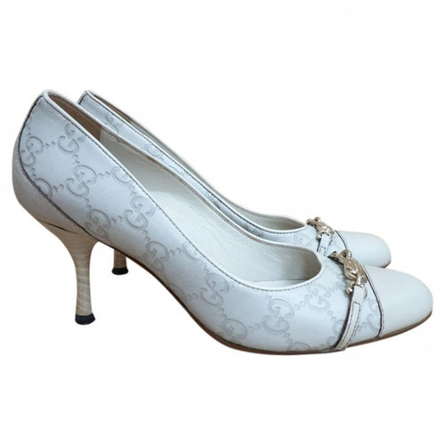 Gucci White Leather Heels | ModeSens