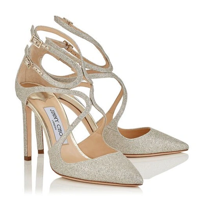 Jimmy Choo Lancer 100 Platinum Ice Dusty Glitter Pointy Toe Pumps | ModeSens