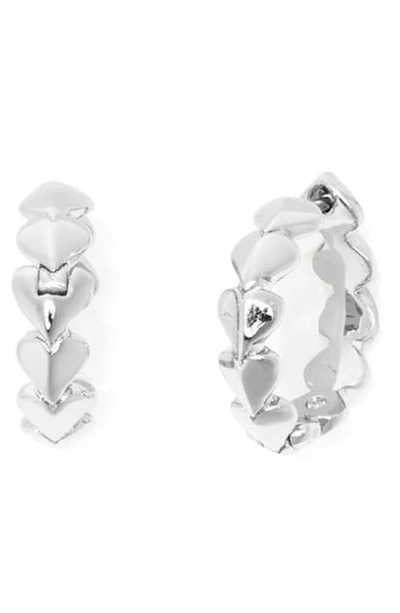 Kate Spade Heritage Heart Huggie Earrings In Silver ModeSens