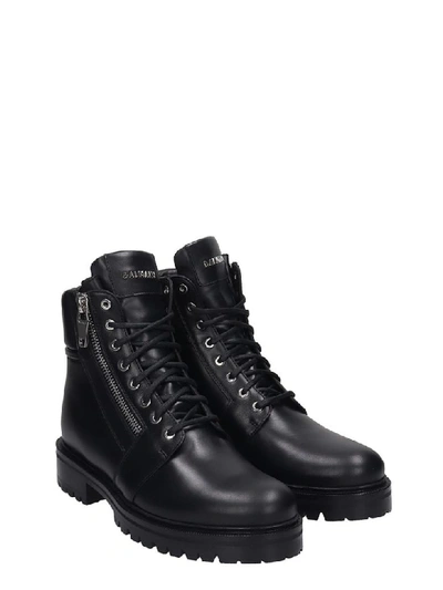 Balmain Ranger Boot Combat Boots In Black Leather | ModeSens