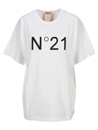 N°21 N21 Logo T-shirt In White | ModeSens