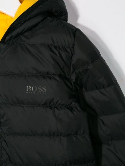 Hugo Boss Kids' Reversible Logo Band Puffer Jacket In Black | ModeSens