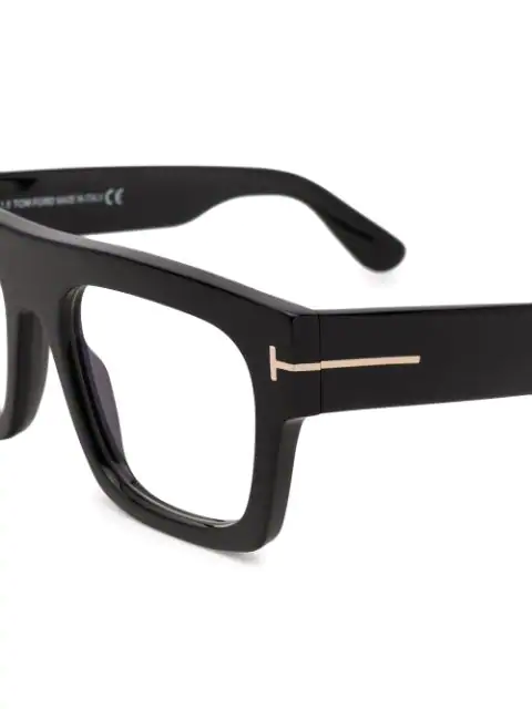 Tom Ford Wide Square Optical Framesblack In Brown For Men