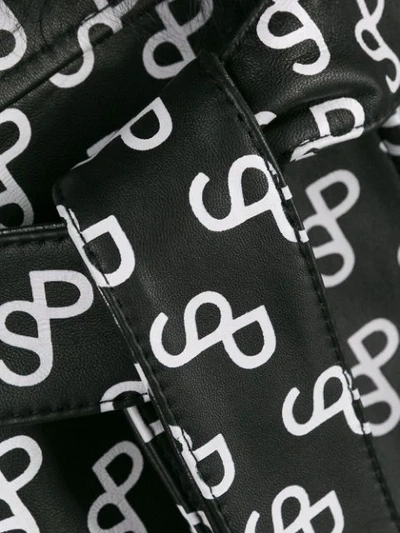 Saks Potts Trimmed Logo Print Coat In Black | ModeSens