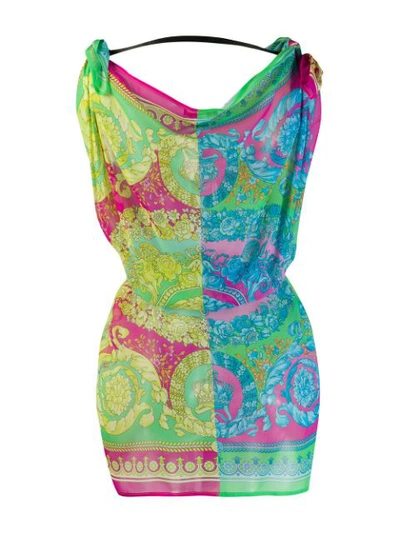 Versace Draped Printed Silk-chiffon Kaftan In A7000 | ModeSens