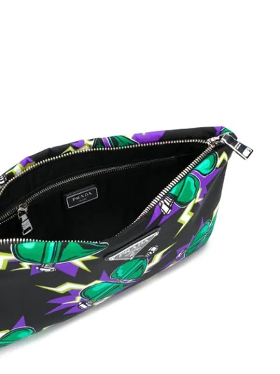 Prada X Frankenstein Universal Clutch In Black | ModeSens