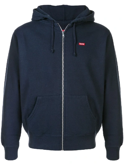 Supreme Small Box Zip Up Hoodie In Blue | ModeSens