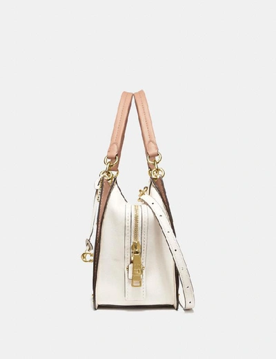 Coach Dreamer 36 In Colorblock With Snakeskin Detail In White In Chalk ...