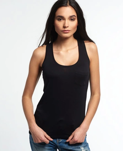 Superdry Essentials Drapey Pocket Tank Top In Black | ModeSens