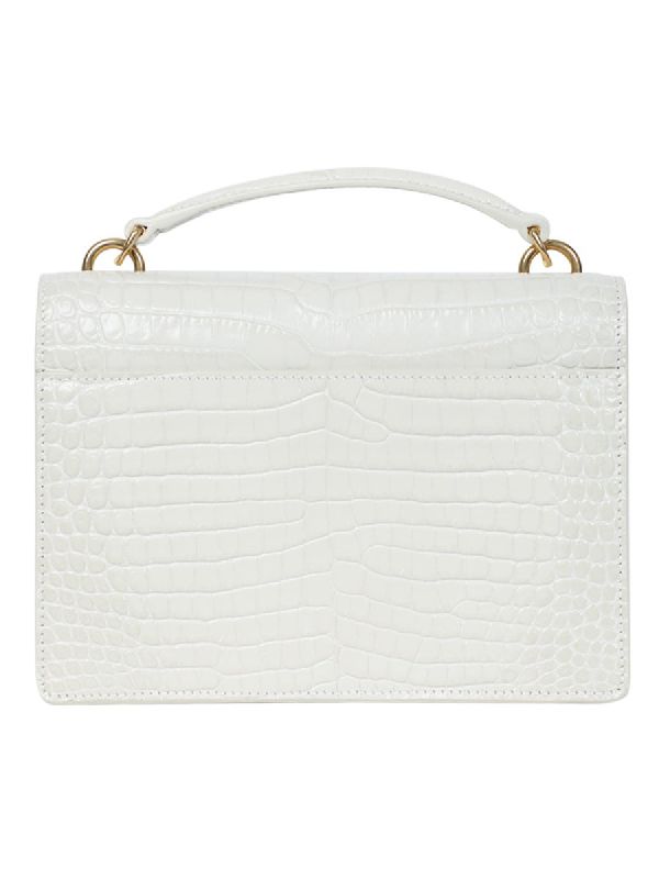 Saint Laurent Ysl Sunset Monogram Bag, White Croc | ModeSens