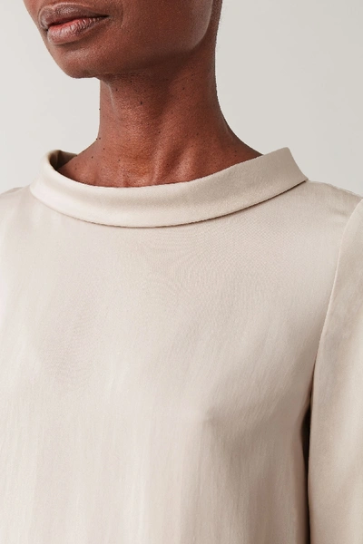 Cos Open Collar Top In Brown | ModeSens