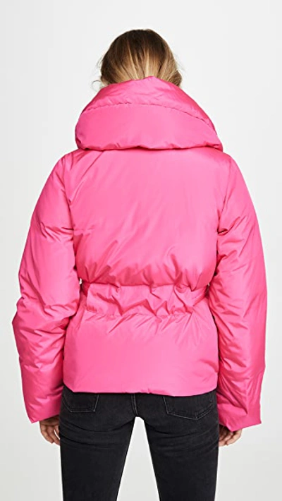Saks Potts Puffer Jacket With Belt In Neon Pink | ModeSens