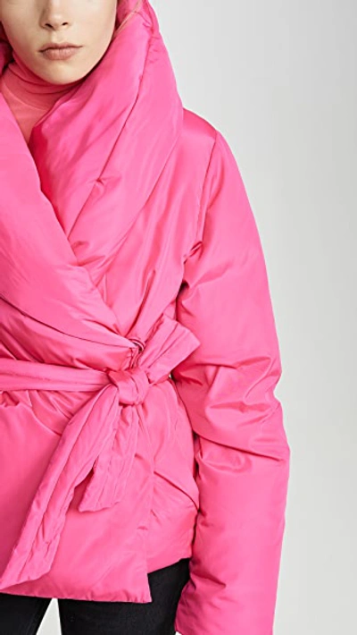 Saks Potts Puffer Jacket With Belt In Neon Pink | ModeSens