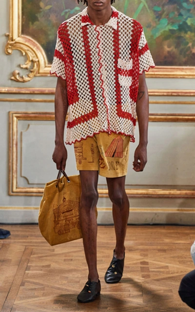 Bode Crochet Big Top Shirt In Red | ModeSens