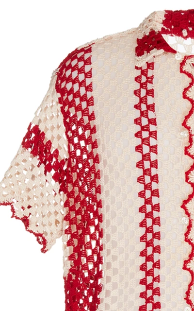 Bode Crochet Big Top Shirt In Red | ModeSens