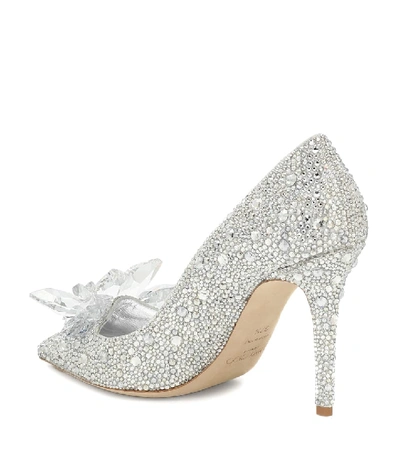 Jimmy Choo Avril 100 Crystal-embellished Pumps With Crystal Brooch In ...