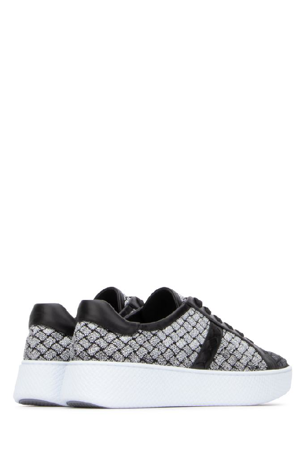 Bottega Veneta Embroidered Low-top Sneakers In 1369 - Antique Silver ...