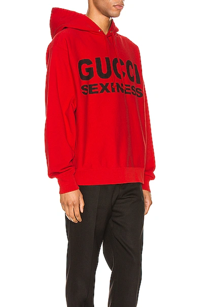 Gucci Men's Sexiness Pullover Hoodie Sweatshirt In Red | ModeSens