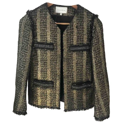 Pre-owned Sandro Gold Tweed Jacket | ModeSens