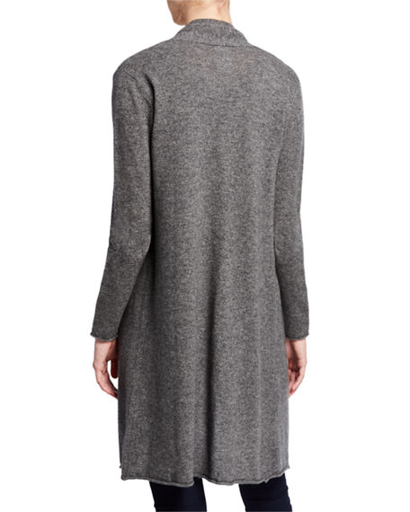Neiman Marcus Basic Cashmere Duster Cardigan In Heather Grey | ModeSens