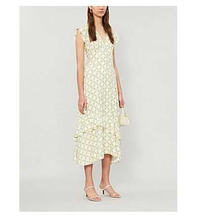 Sandro Mally Floral-print Midi Dress In White | ModeSens