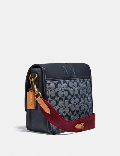 Coach Map Bag In Signature Chambray With Varsity Stripe In Ol/chambray ...