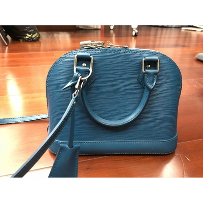Pre-owned Louis Vuitton Alma Bb Blue Leather Handbag | ModeSens