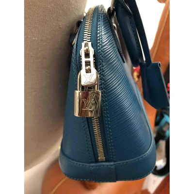 Pre-owned Louis Vuitton Alma Bb Blue Leather Handbag | ModeSens
