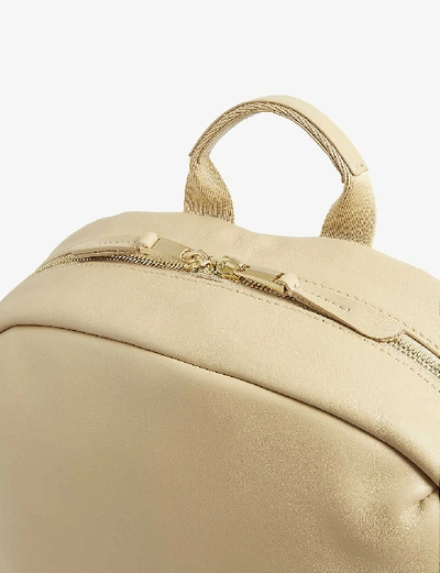 Knomo Mayfair Beauchamp Leather And Nylon Backpack In Trench Beige ...